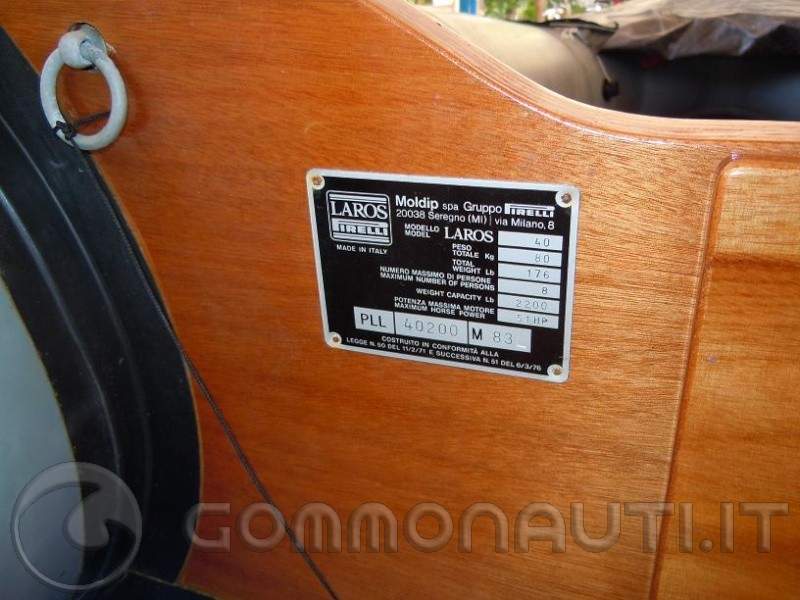 VENDESI GOMMONE SMONTABILE 4,3 M HYPALON/NEOPRENE PIRELLI LAROS NUOVISSIMO